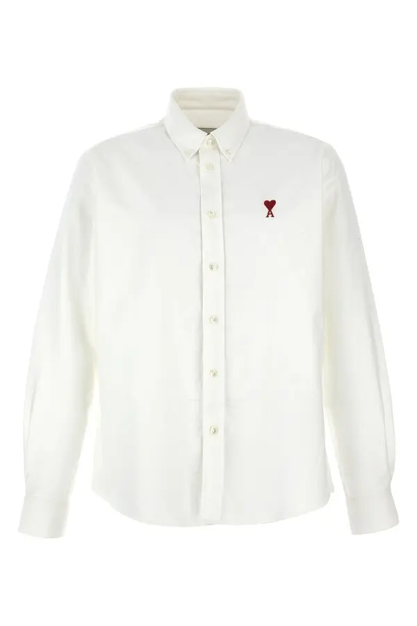 AMI Paris Cotton Shirt With Embroide Logo