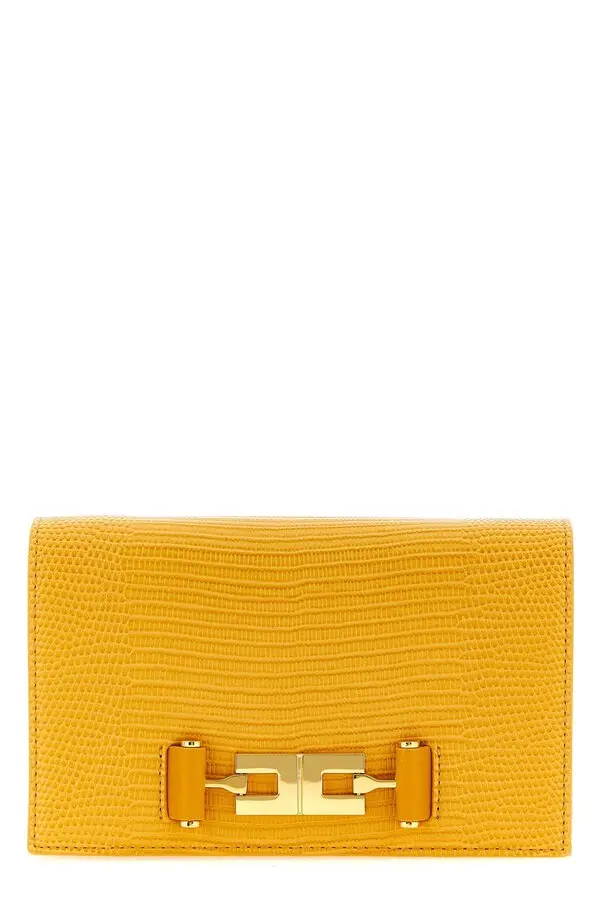 Elisabetta Franchi Bag Gold-tone Metal Logo Plaque Detail - Beige