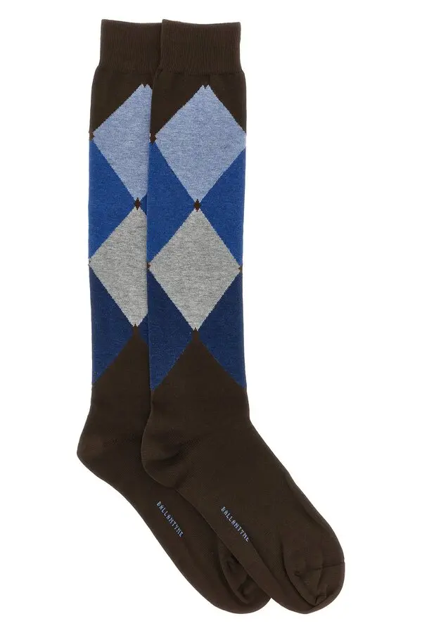 BALLANTYNE Argyle Socks - Brown