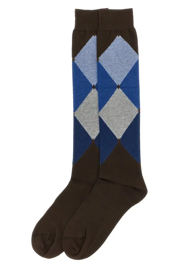 BALLANTYNE Argyle Socks - Brown