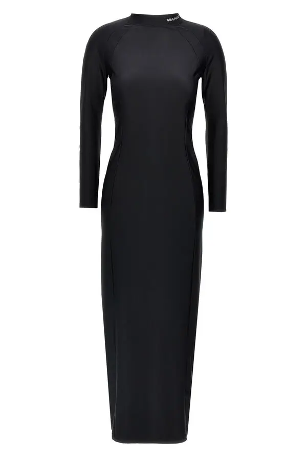 Alexander Wang Midi Dress With Logo Detail - Black