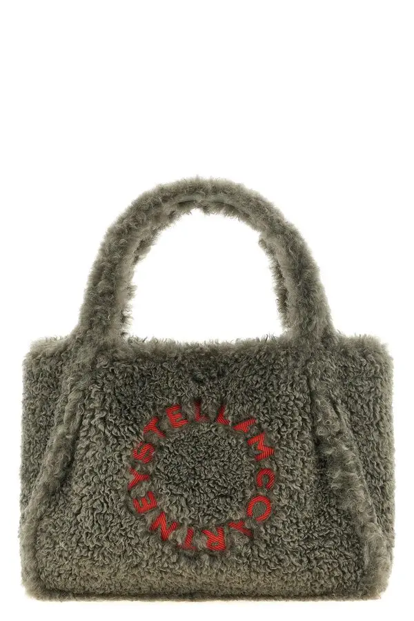 Stella McCartney Logo Faux Shearling Shopper Bag