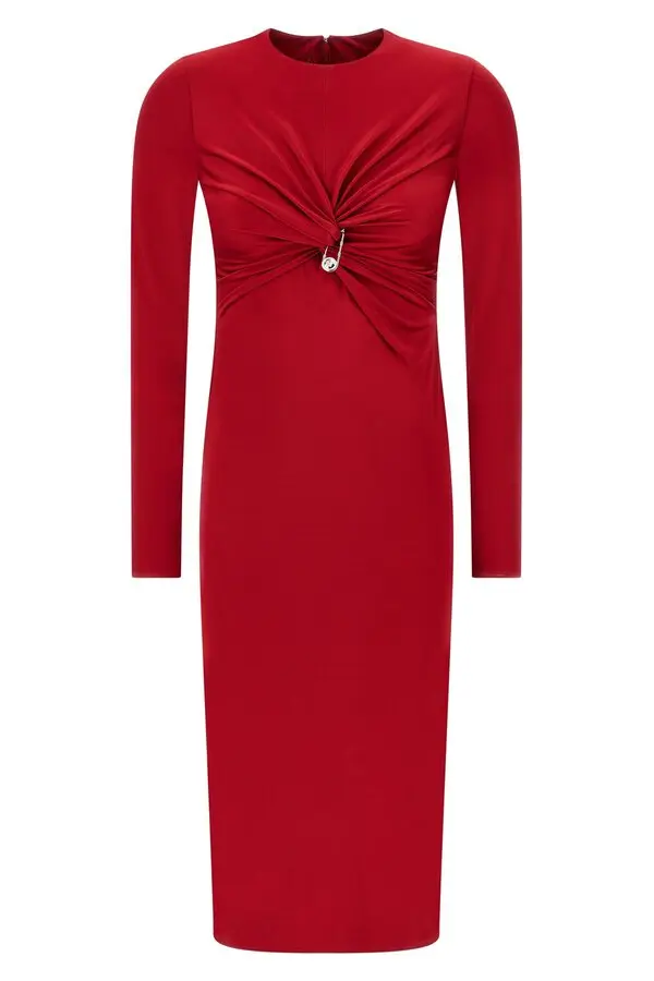 Versace Dress 'safety Pin Liquid Jersey - Red