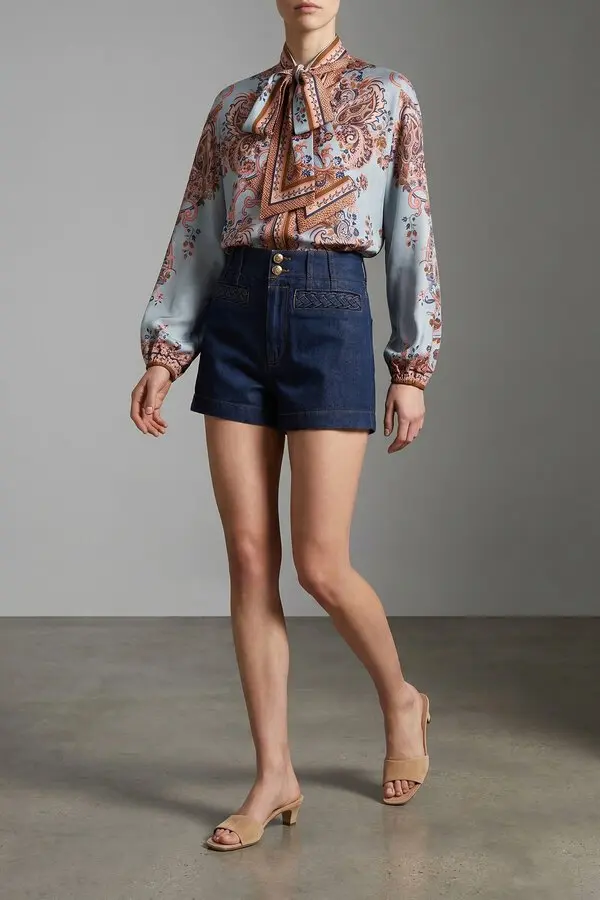 Zimmermann Aster Silk Blouse With Pussy-bow Collar