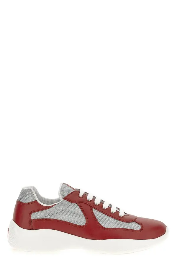 Prada Sneaker America's Cup With Technical Mesh - Red