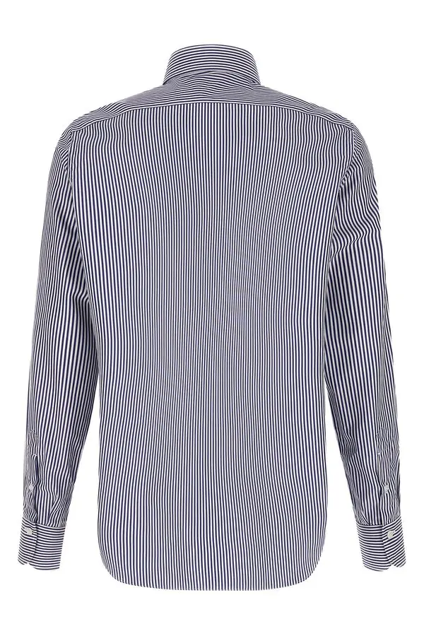 FINAMORE 1925 Napoli Striped Shirt With Spread Collar