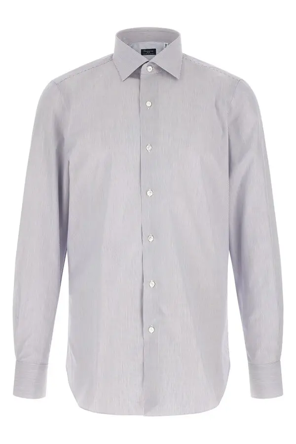 FINAMORE 1925 Micro-striped Cotton Shirt
