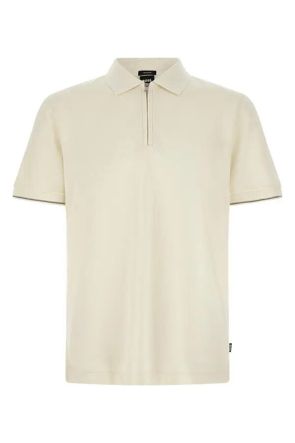 Hugo Boss Mercerized Cotton Zip Polo Shirt