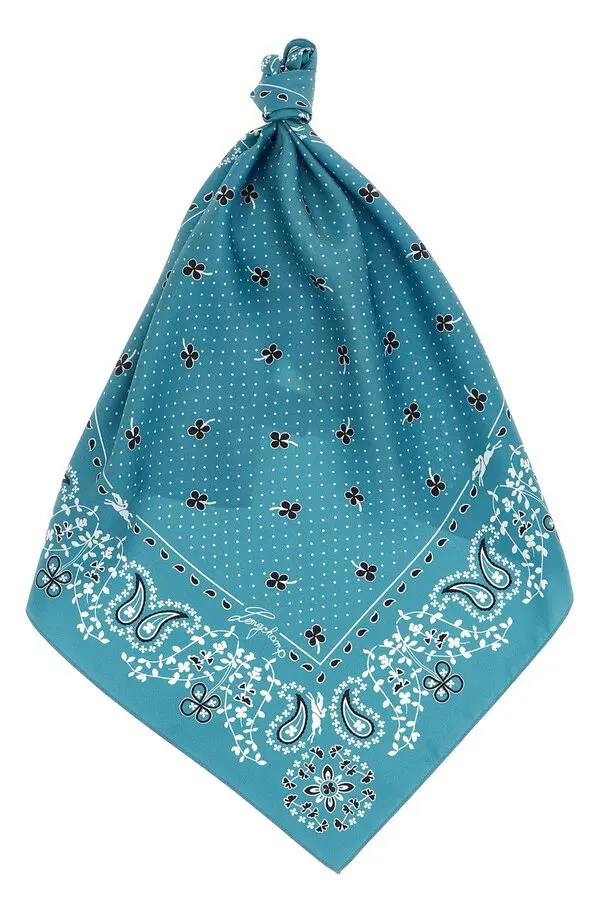 Longchamp French Bandana Print Silk Scarf