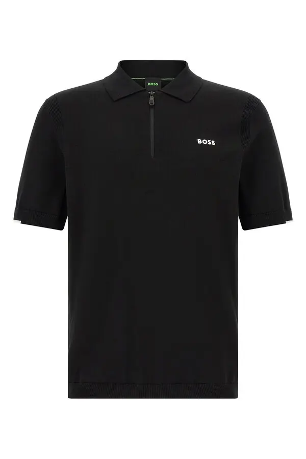 Hugo Boss Polo Shirt With Zip Closure
