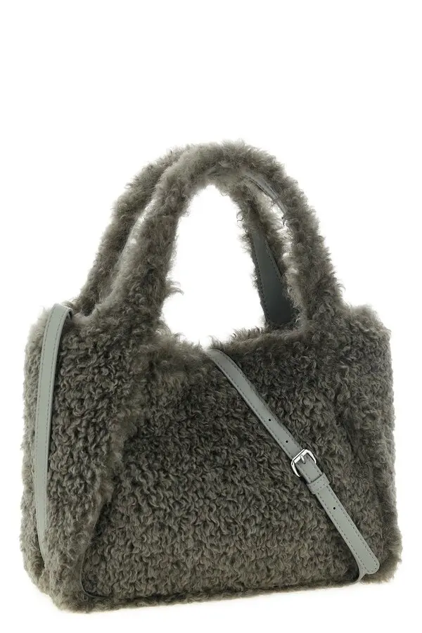 Stella McCartney Logo Faux Shearling Tote