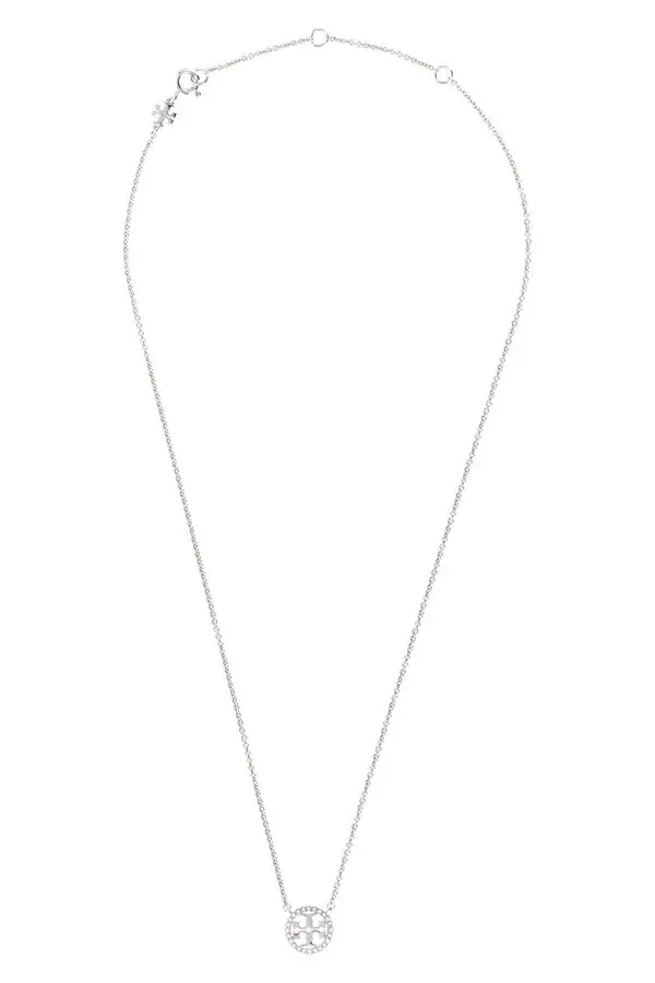 Tory Burch Miller Pavé Necklace - Silver