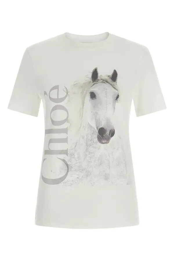 Chloé Cotton T-shirt With Graphic Print - White