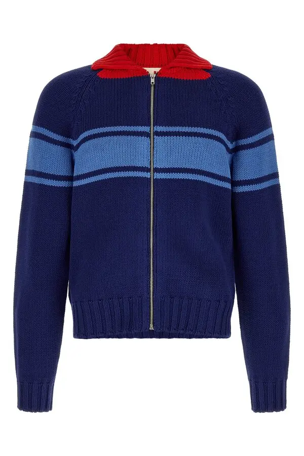 Marni Zip-up Cardigan With Color Block Details