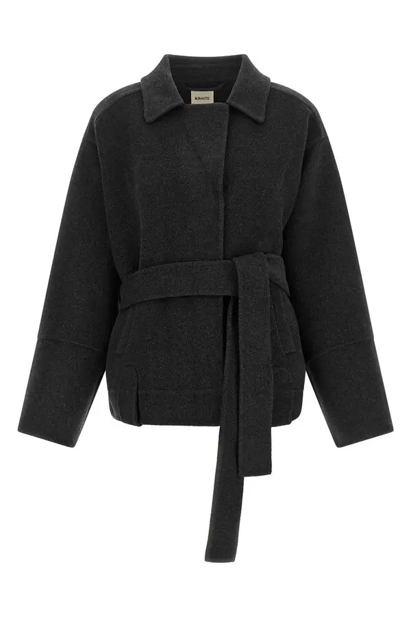 Khaite Belted Wool Jacket - Gray