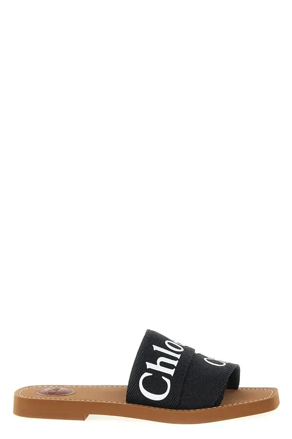 Chloé Woody Mule With Contrast Logo Detail