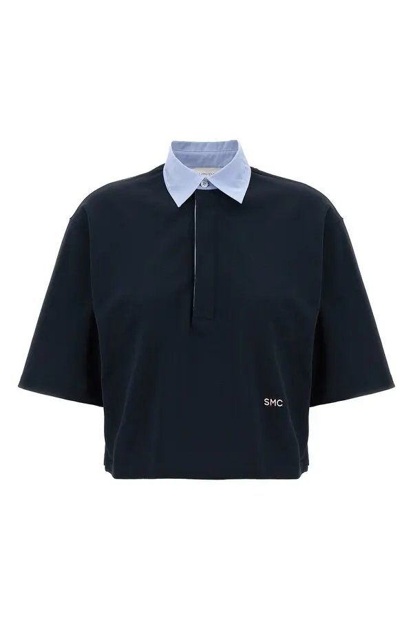 Stella McCartney Polo Shirt 'piquet Cropped - Blue