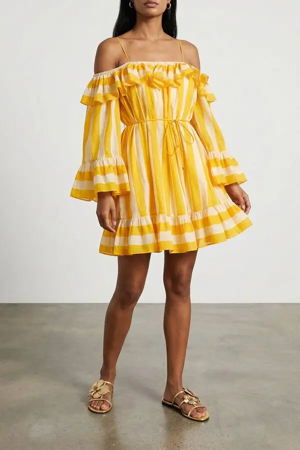 Zimmermann Striped Cotton Mini Dress