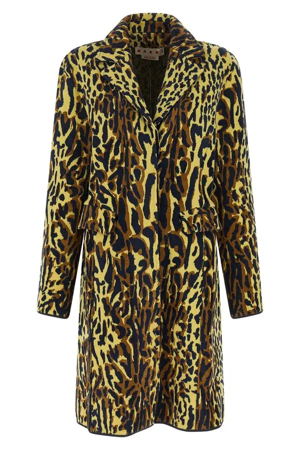 Marni Jacquard Wool Animalier Coat
