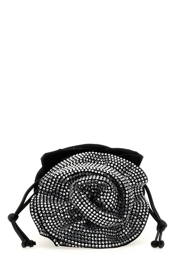 Magda Butrym Crossbody Bag With Crystal Flower - Black