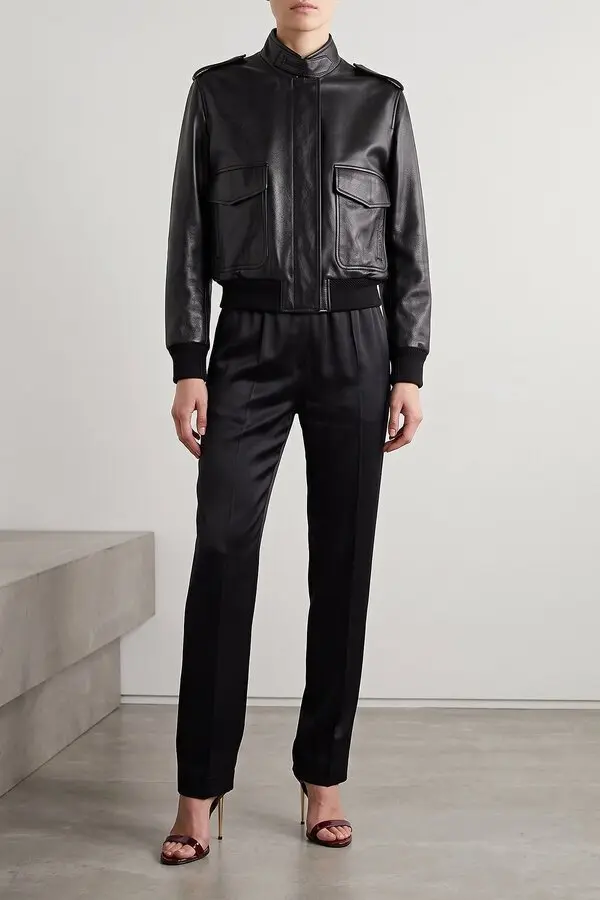 TOM FORD Aviator Jacket With Embossed T Detail