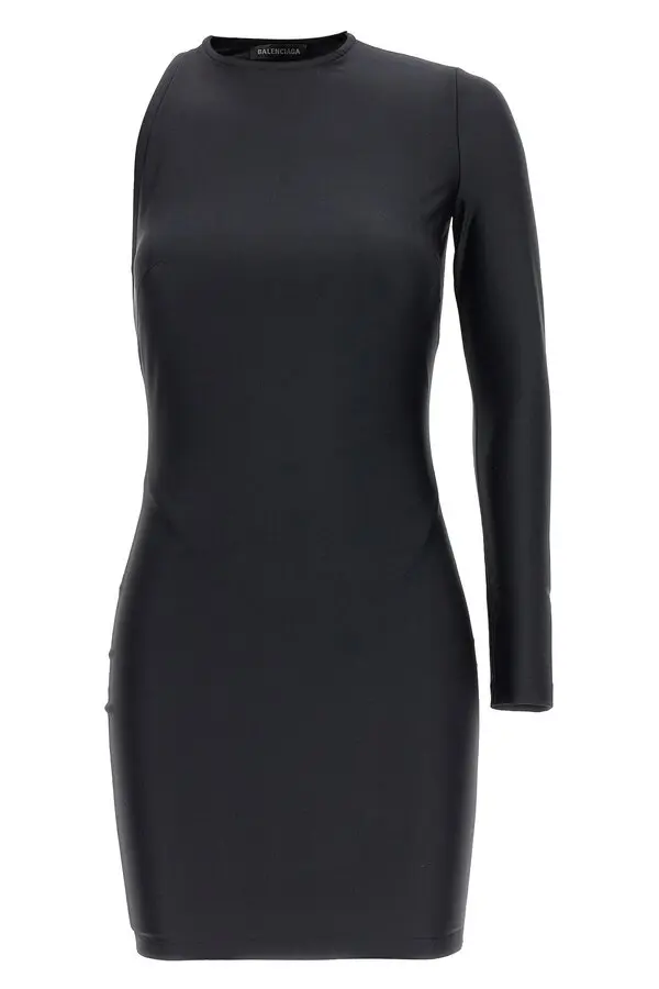 Balenciaga Cut-out One Shoulder' Mini Dress - Black