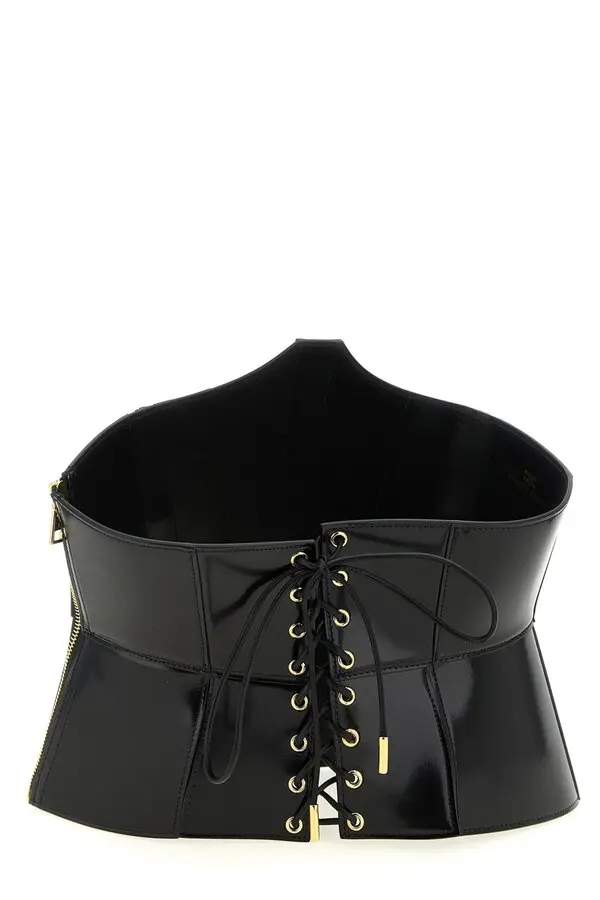 Elisabetta Franchi Corset Belt With Sculptural Zippers