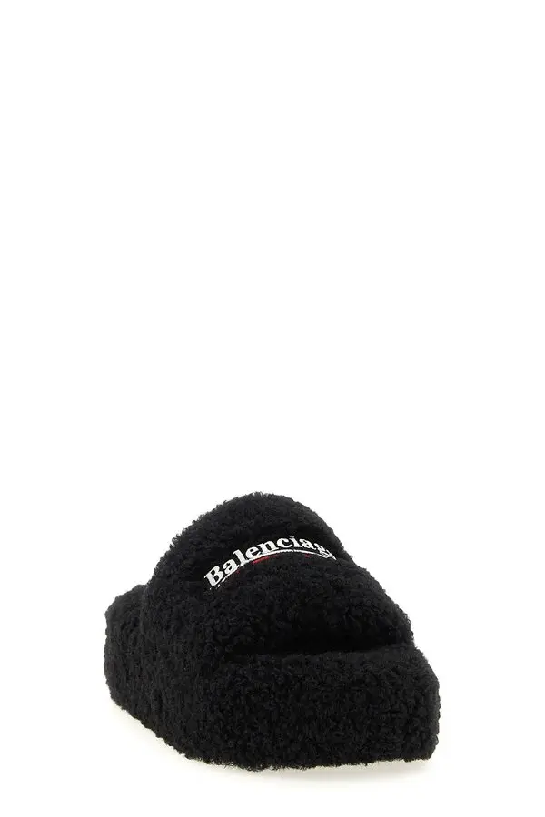 Balenciaga Furry Platform' Slide Sandal