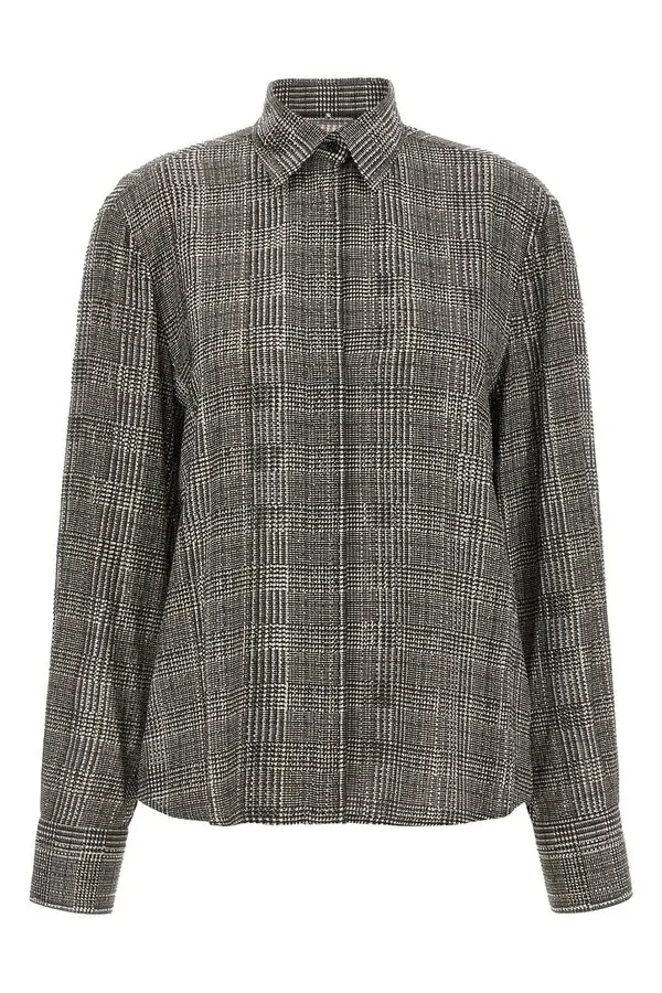 Ermanno Scervino All-over Rhinestone Shirt - Gray