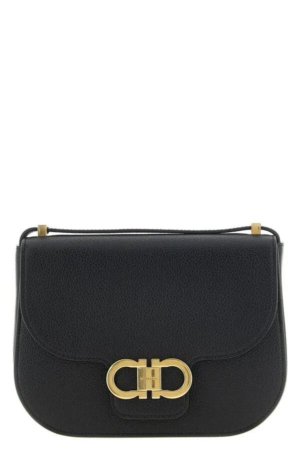 FERRAGAMO North-south Double Gancini Crossbody Bag