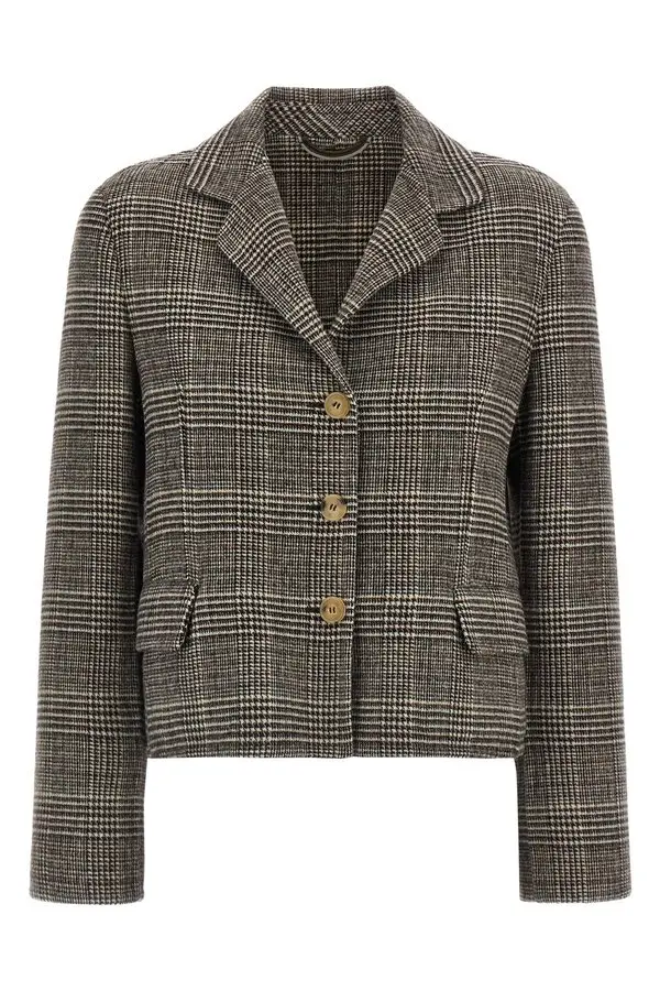 Ermanno Scervino Cropped Check Blazer