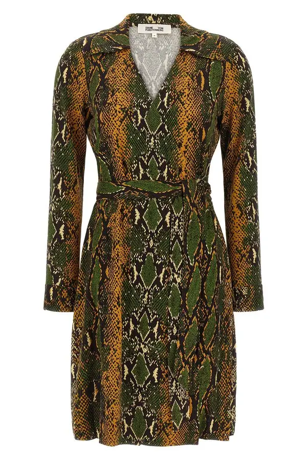 Diane Von Furstenberg Printed 'new Jeanne' Silk Wrap Dress - Multi