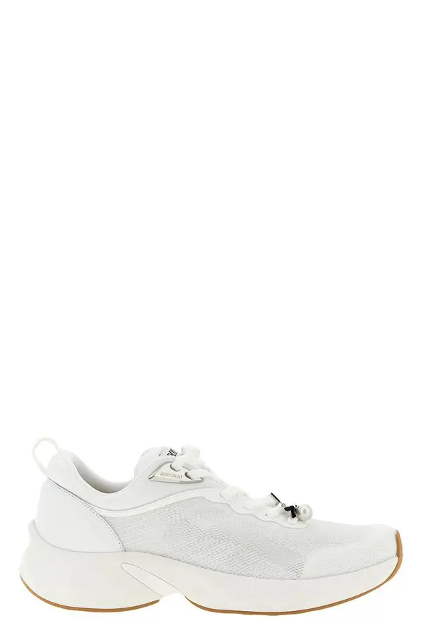 JIMMY CHOO Diamond Run Leather Sneakers - White