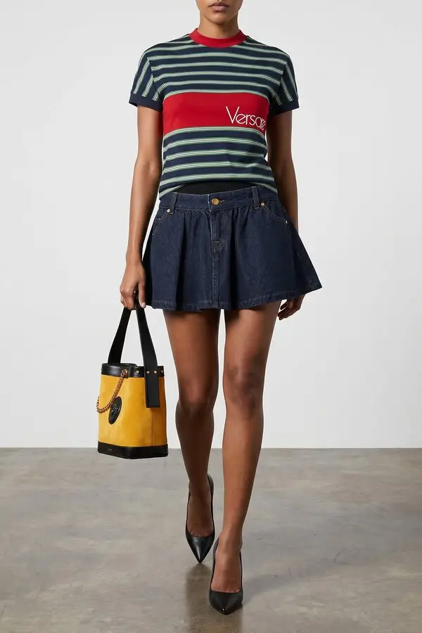 Versace T-shirt With Intarsia Logo