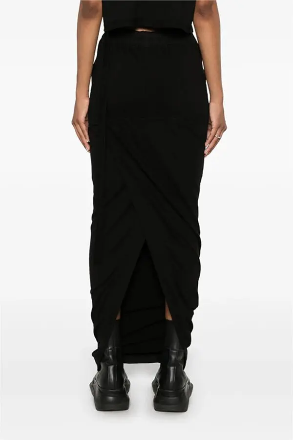 Rick Owens Maxi Skirt With Draped Back Split