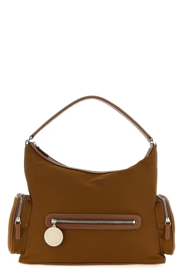 Stella McCartney Shoulder Bag With Logo Charm - Brown