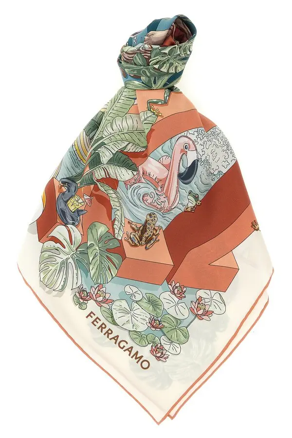 FERRAGAMO Jungle Party' Silk Scarf