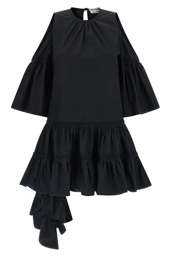 J.W.ANDERSON J. W.anderson J. W.anderson Dress With Asymmetrical Ruffles - Black