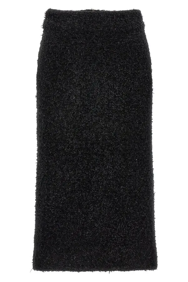 Balenciaga Tweed Midi' Skirt - Black