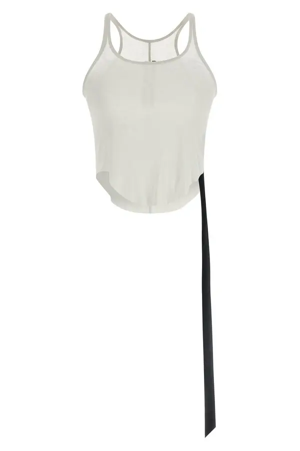 Rick Owens Tank Top With Raw-cut Hem - White