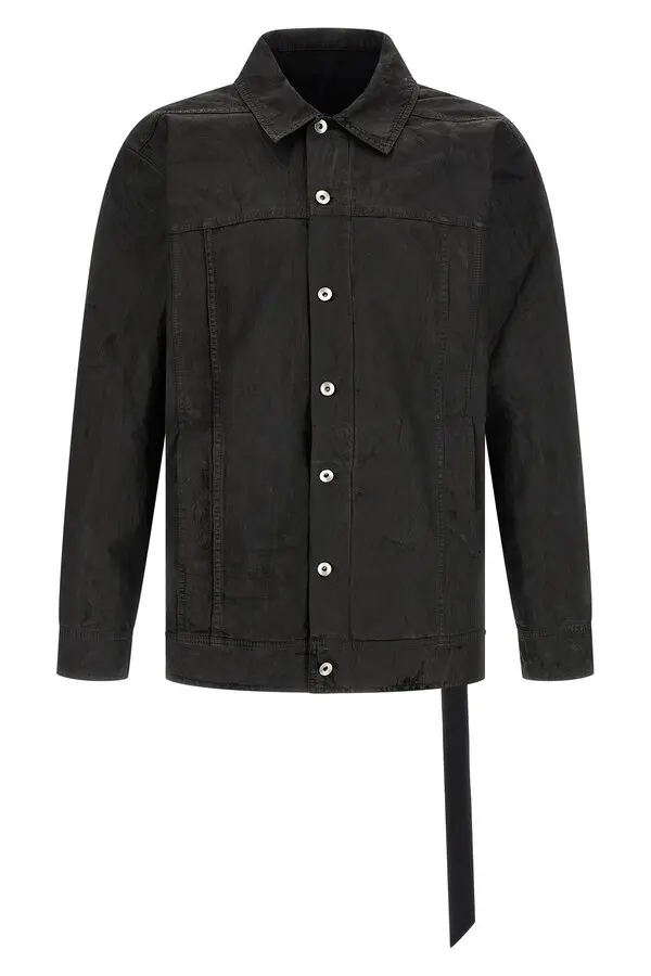 Rick Owens Worker Jacket With Metal Hardware - Black