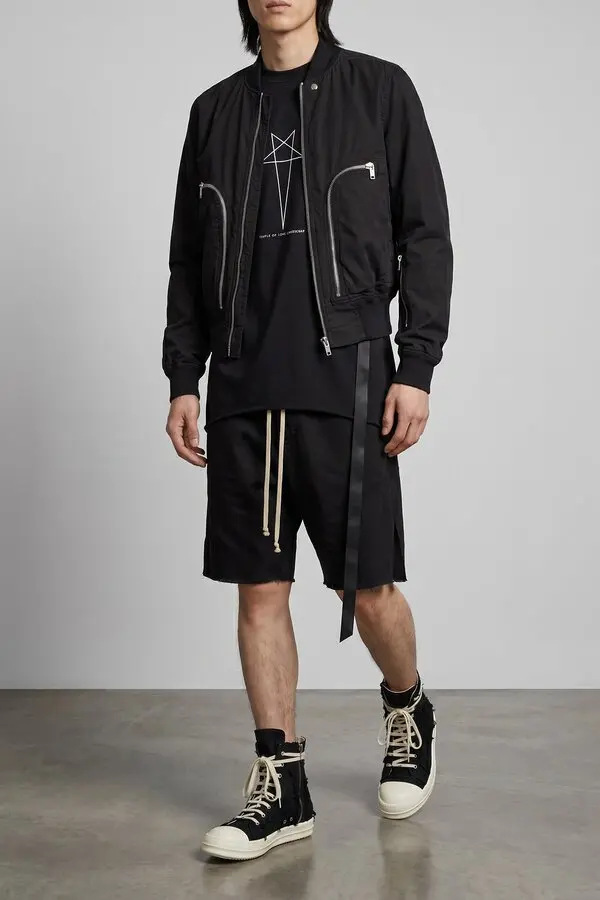 Rick Owens Bomber With Curved Zip Pockets