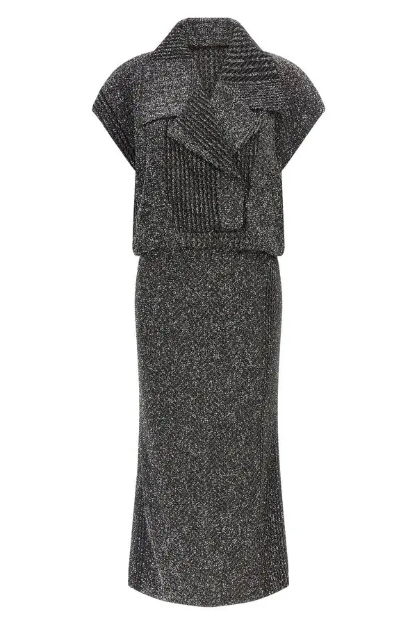 Missoni Zig-zag Metallic Knit Midi Dress