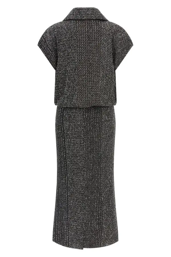 Missoni Zig-zag Metallic Knit Midi Dress
