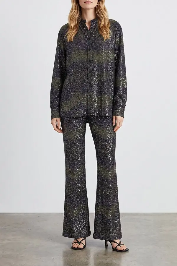 Missoni Flared Trousers With Micro-sequin Weave