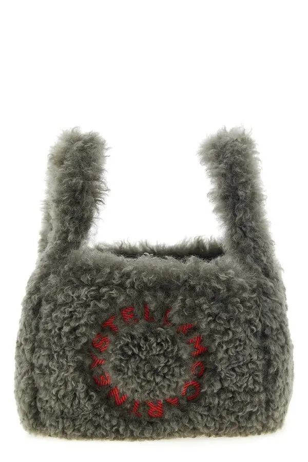 Stella McCartney Stella Logo Shearling Shoulder Bag