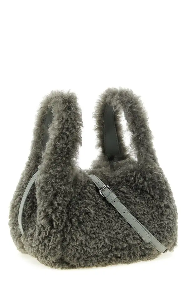Stella McCartney Stella Logo Shearling Shoulder Bag