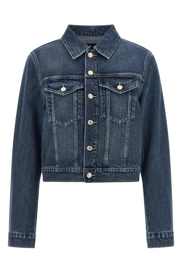 7 For All Mankind Darted Shrunken' Jacket - Blue