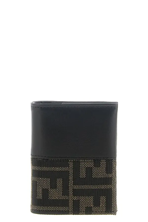 Fendi Bicolor Ff Jacquard Card Holder - Black