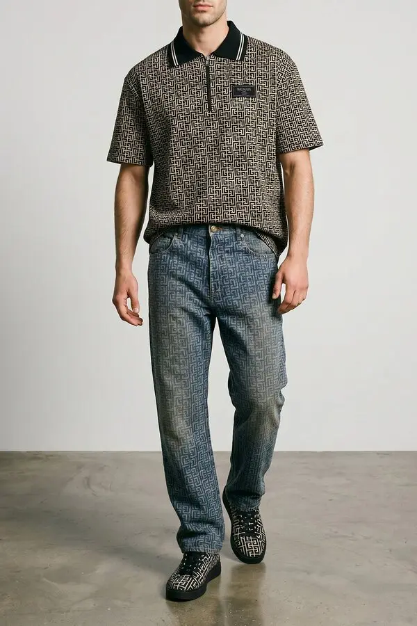 Balmain Polo Shirt With Half-zip Closure